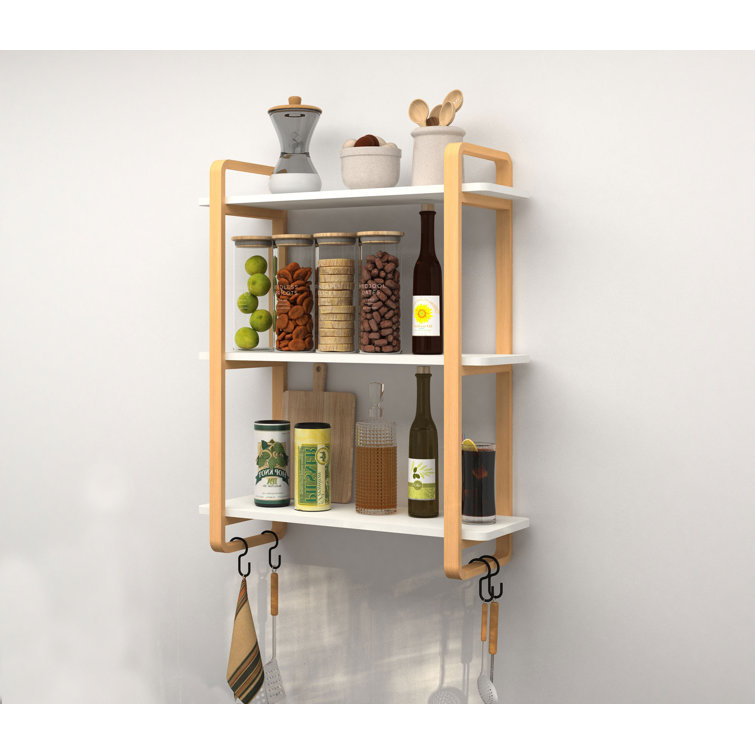 Hokku Designs Alexsandro Three Layer Solid Wood Storage Rack Bookshelf